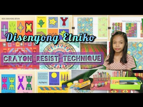 Assignment in MAPEH 4 | Disenyong Etniko | Crayon Resist Technique ...