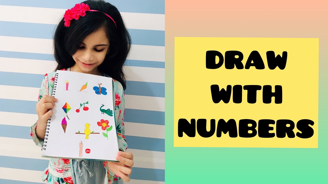 How to Draw with Numbers | Easy Drawing For Kids with Numbers | Arty ...
