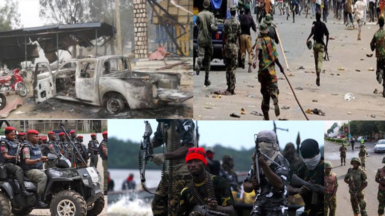 BARRACKS ON F1RE NIG ARMY ON THE RUN. IPOB/ESN CAMP CLASHES - YouTube