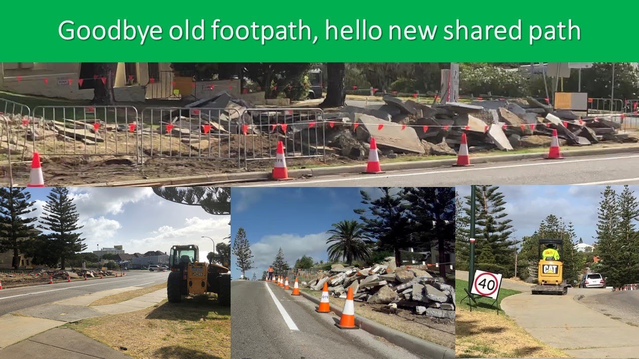 Goodbye old footpath, hello new shared path - YouTube