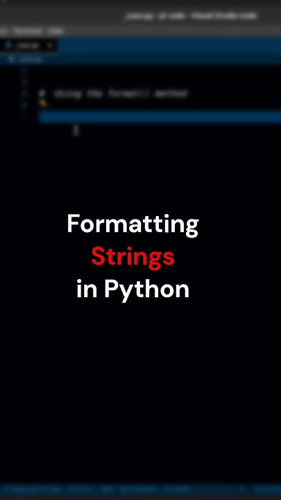 Super easy way to format strings in python - YouTube