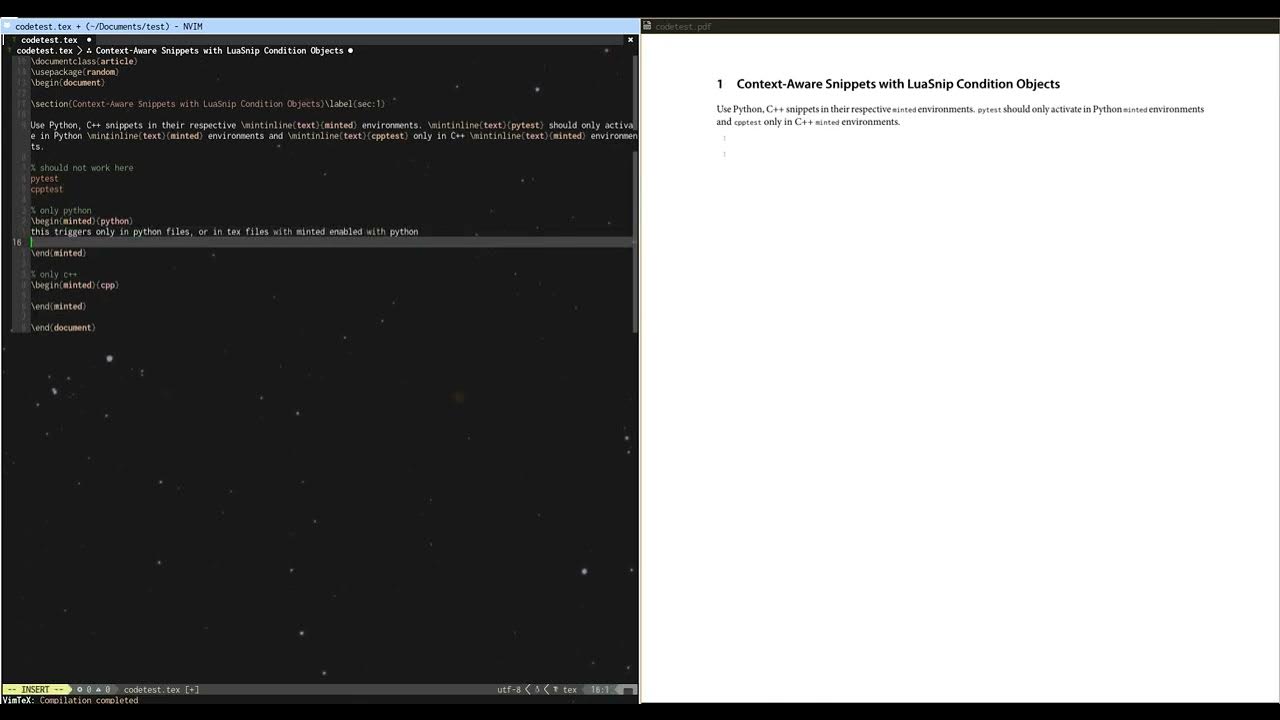 Context-Aware Snippets with LuaSnip Condition Objects - YouTube