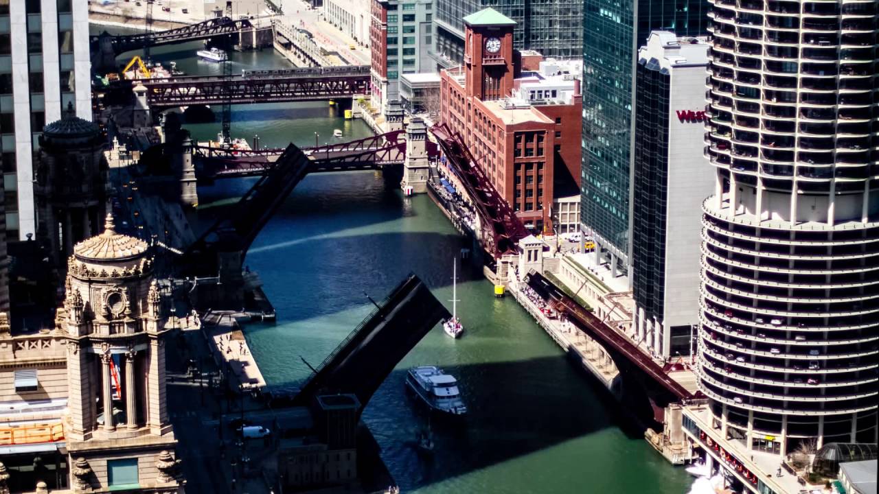Chicago Loop 2016 Spring Bridge Lift Time-lapse - YouTube