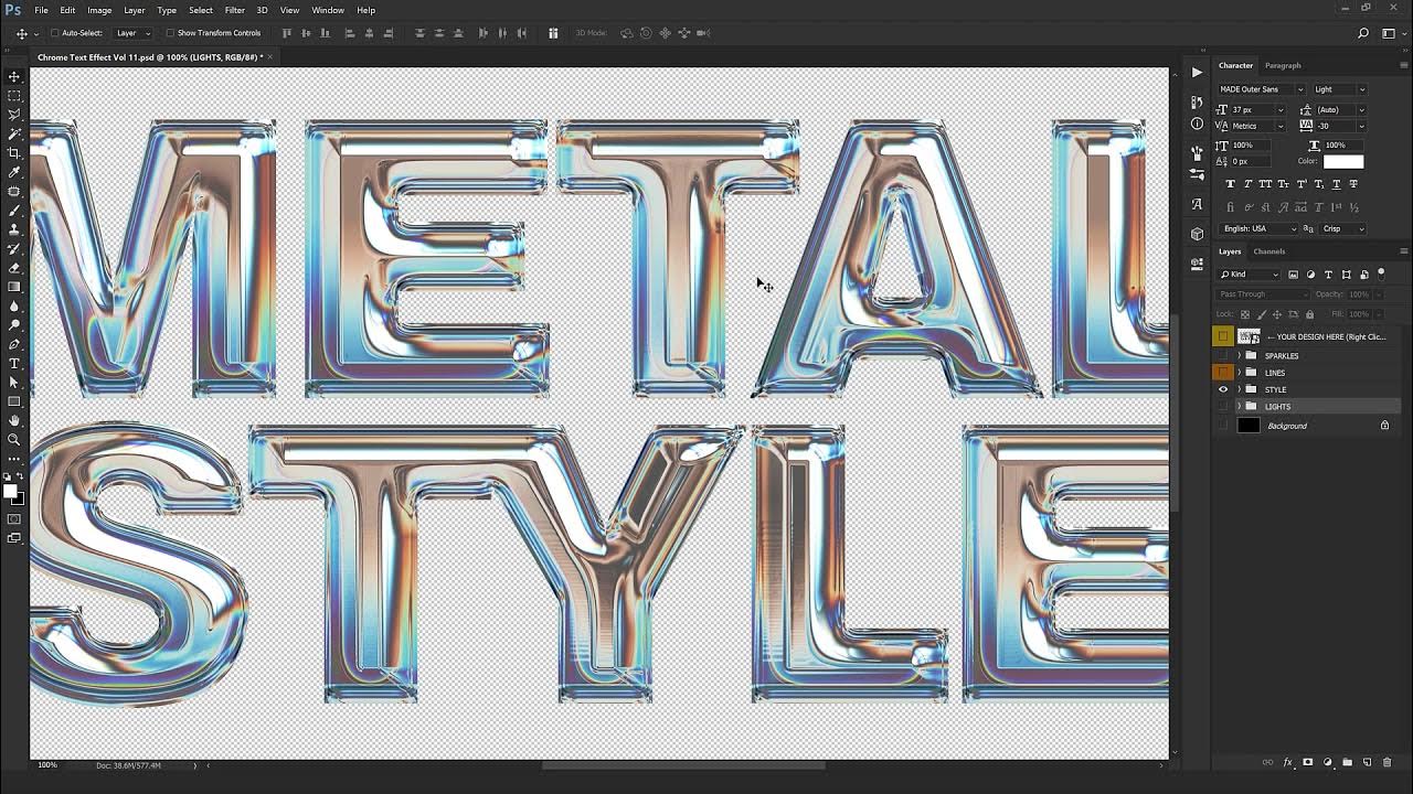 Realistic Chrome Text Effect - Photoshop Text Style - YouTube