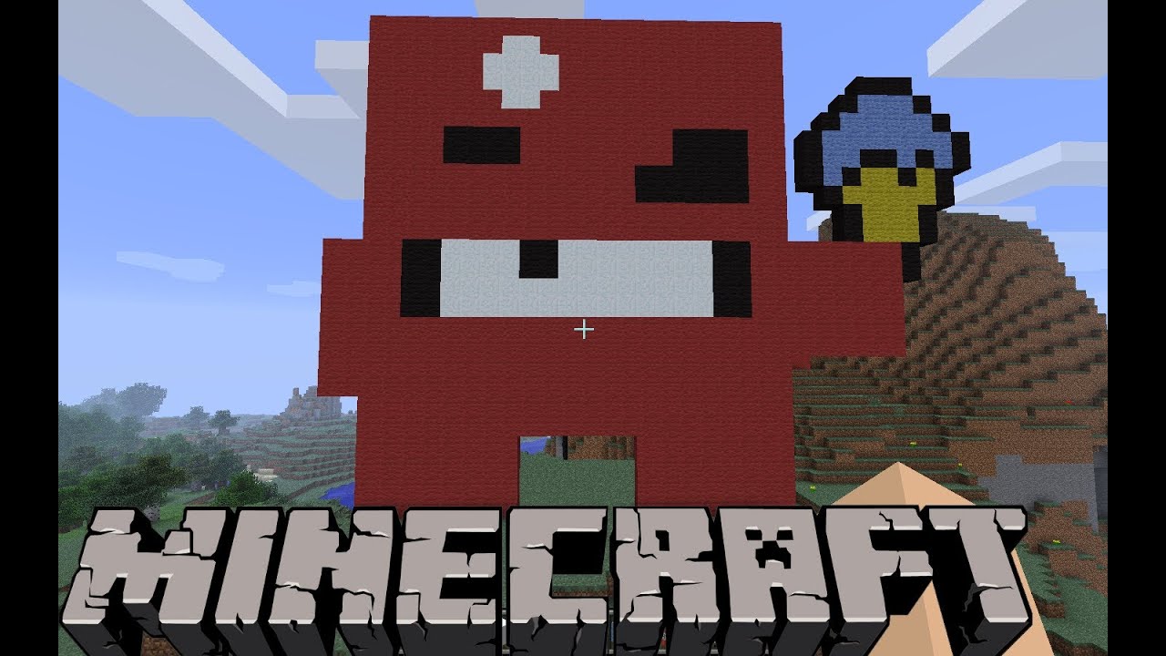 Minecraft Pixel Art - Super Meat Boy (8-bit) - YouTube