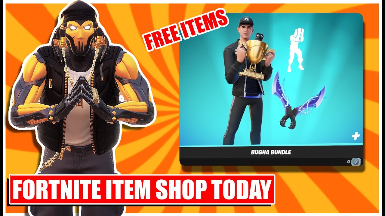 FORTNITE ITEM SHOP TODAY *BUGHA BUNDLE FREE ITEMS & MORE! - YouTube
