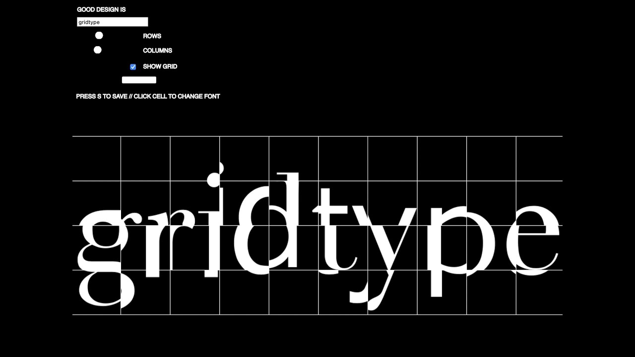 GridType, Generative Design Typography Project using P5JS - YouTube