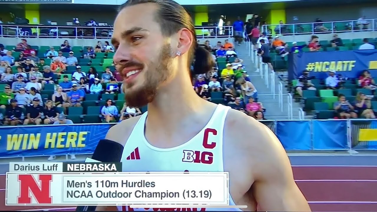 Darius Luff wins National Championship 110 meter hurdles Nebraska ...