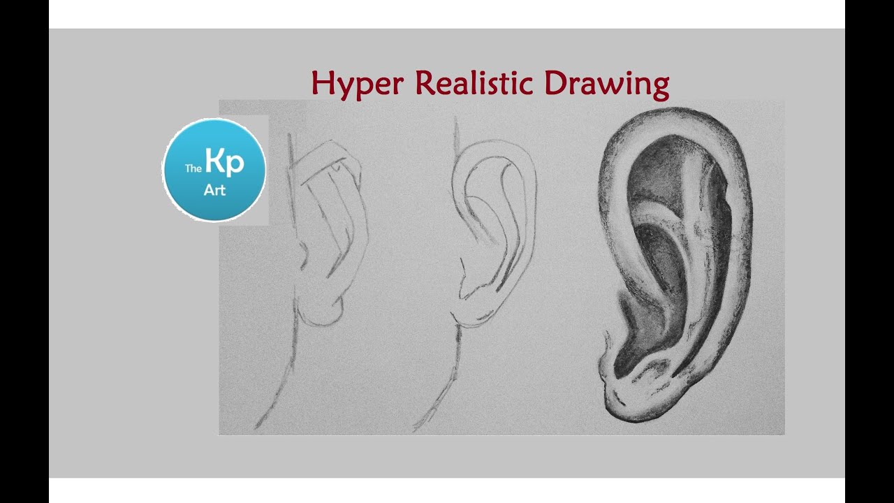 How To Draw Realistic Ear l Step By Step l Very Easy | Tutorial For ...
