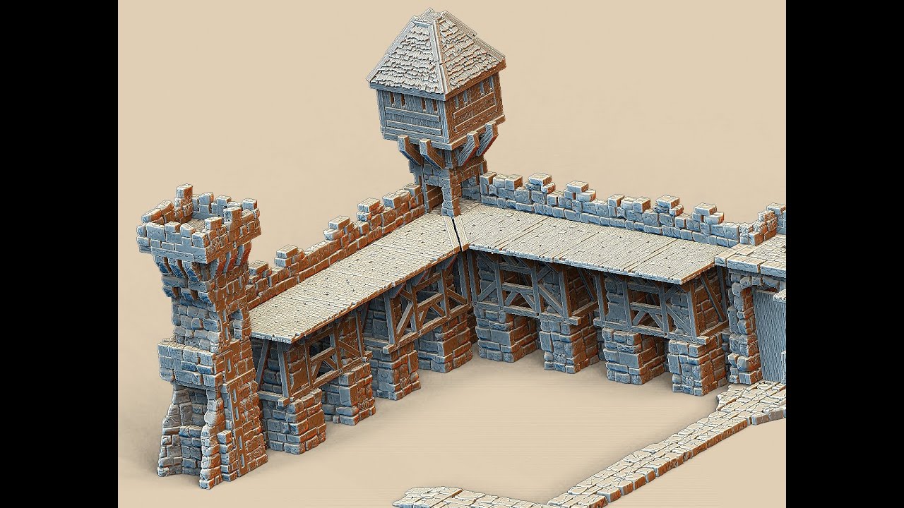 Castle Wall Walkway for 3D Printing - YouTube