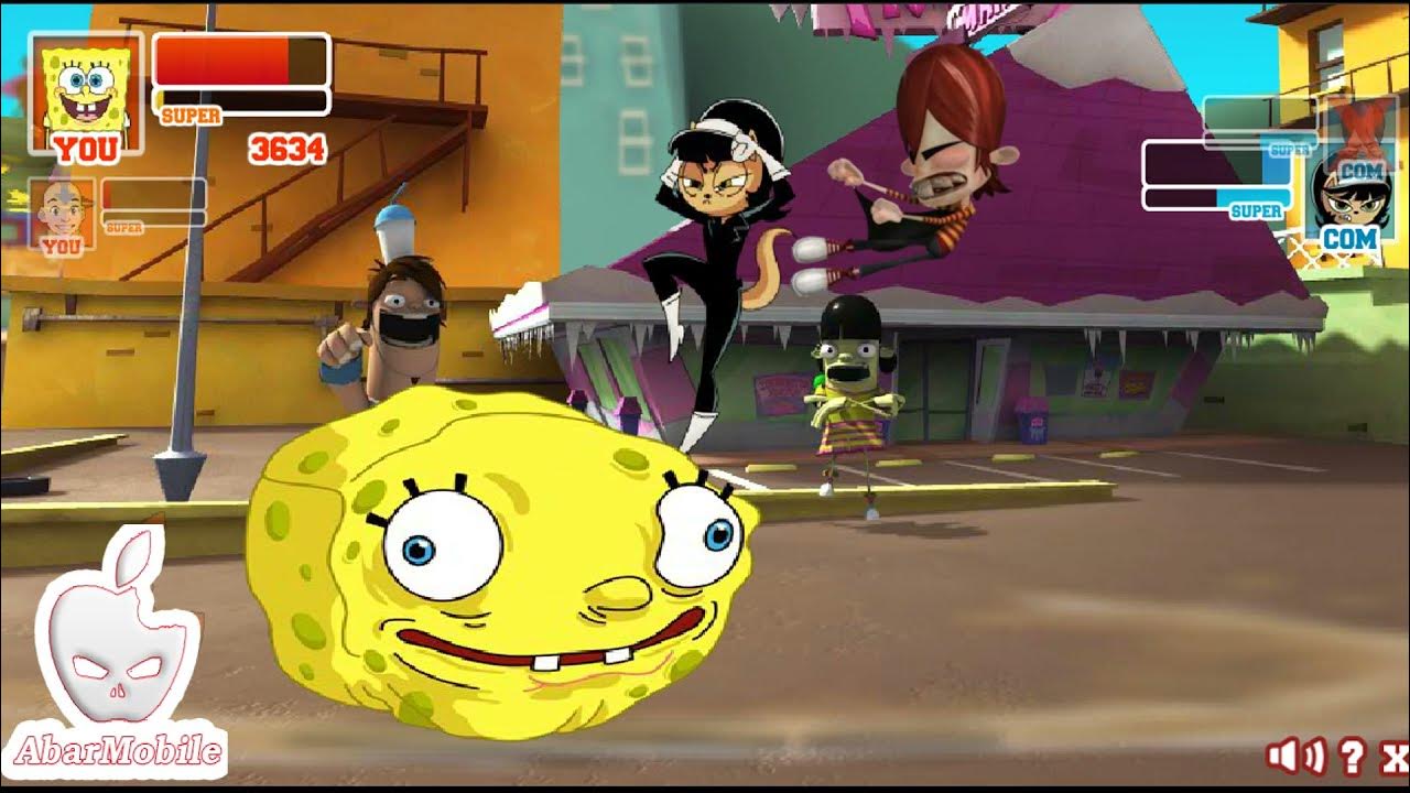 Super Brawl 2 Team Fight 2 Vs 2 Spongebob And Aang Vs Kitty Katswell