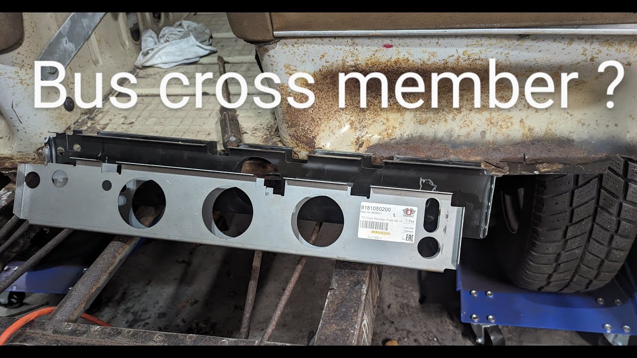 69 Bay window bus. Why won't my front cross member fit ??? - YouTube