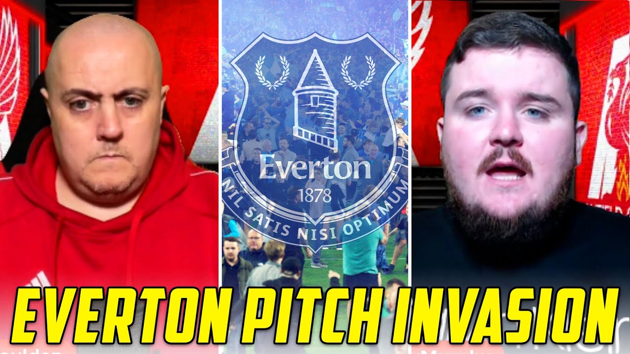 EVERTON SURVIVE RELEGATION! Pitch Invasion Drama! Liverpool Fans React ...
