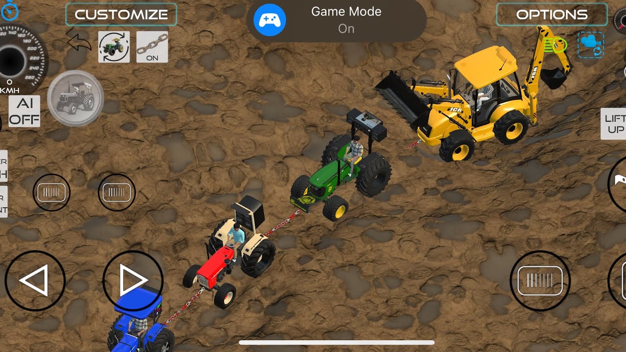 Tractor game !! JCB stock in sky-going then get out of the tractors ...