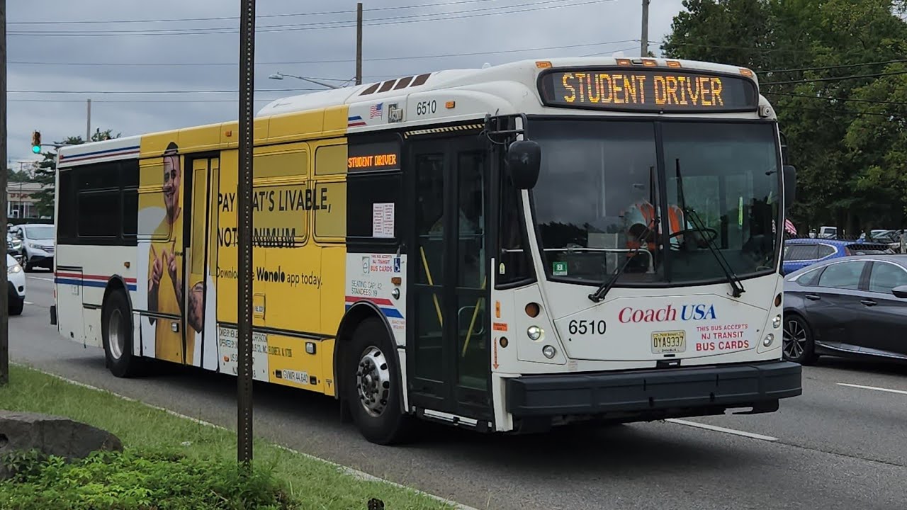 COACH USA NABI BUS 6510 STUDENT DRIVER IN EDISON NJ ROUTE 1 - YouTube