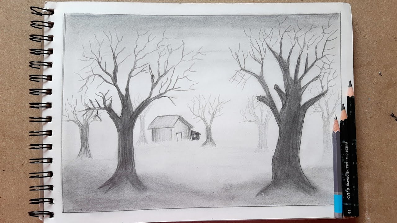 How to draw night forest scene drawing | Episode 43 | Avadh Art - YouTube