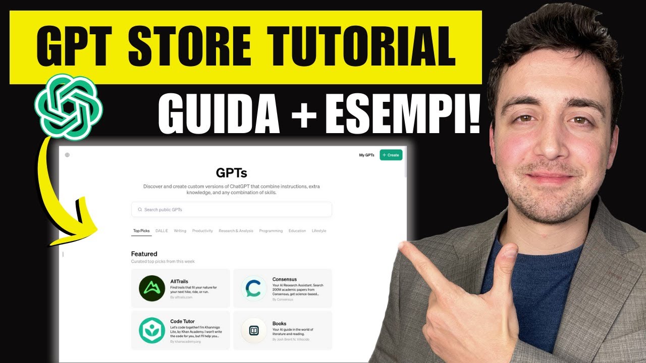 GPT STORE è online: GUIDA completa in ITALIANO + esempi GPTs - YouTube