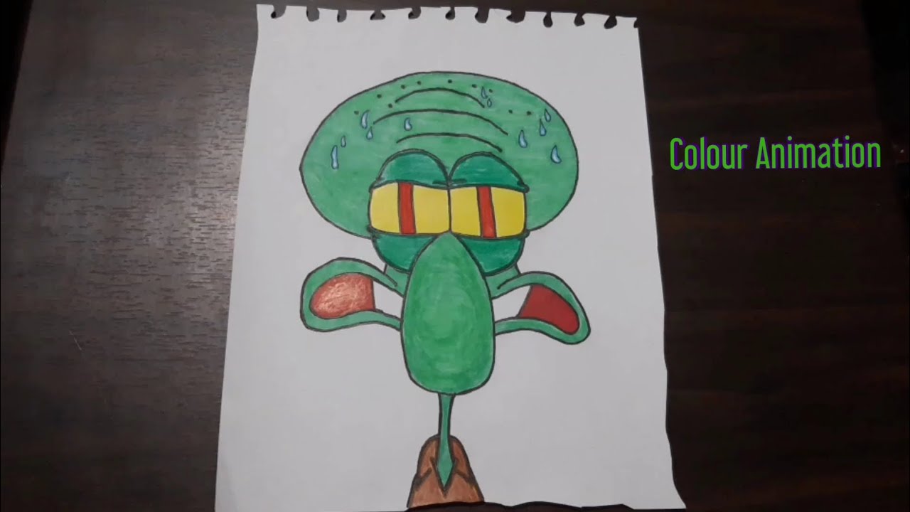 My Squidward hand draw animation test video - YouTube