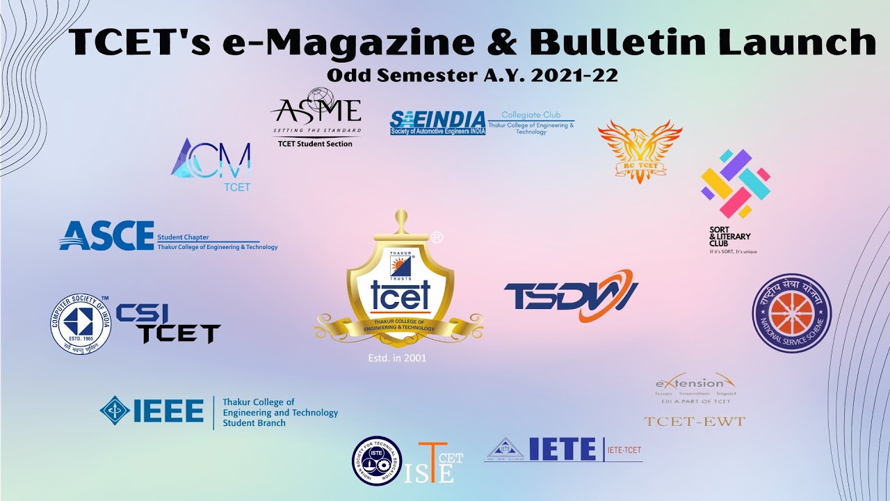TCET's E-Magazine and Bulletin launch 2021 - YouTube