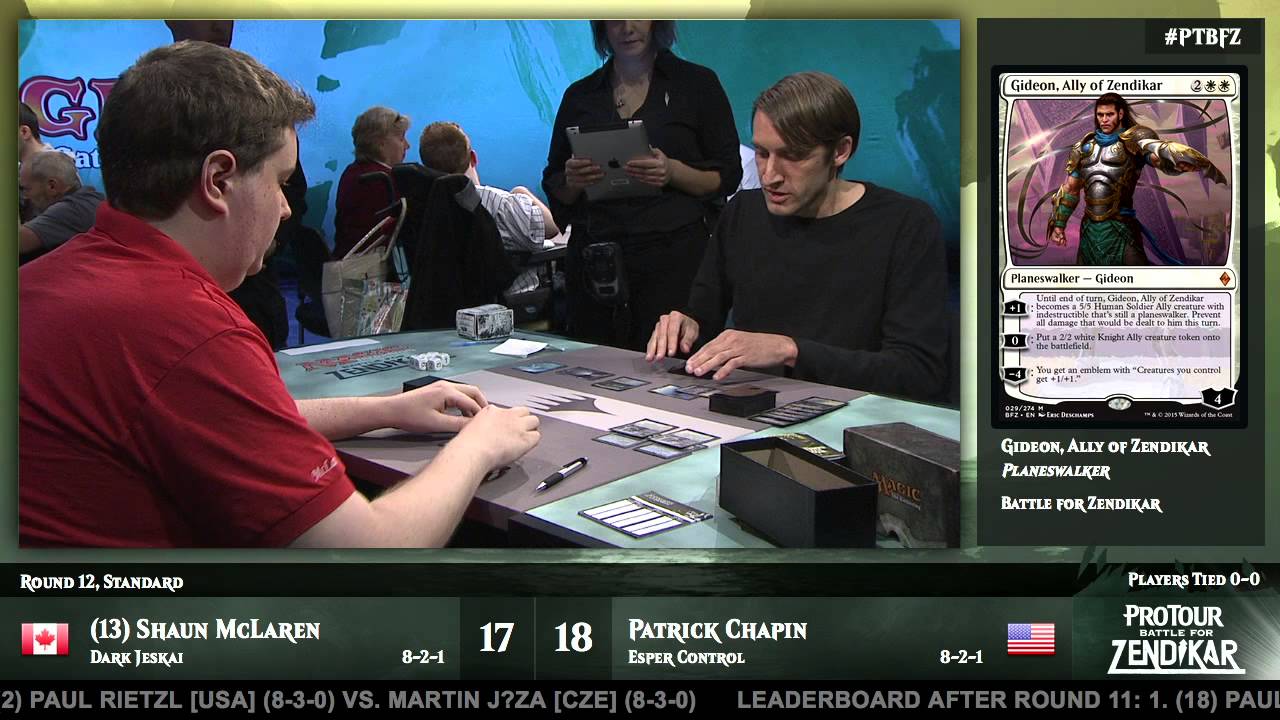 Pro Tour Battle for Zendikar Round 12 (Standard): Shaun McLaren vs ...