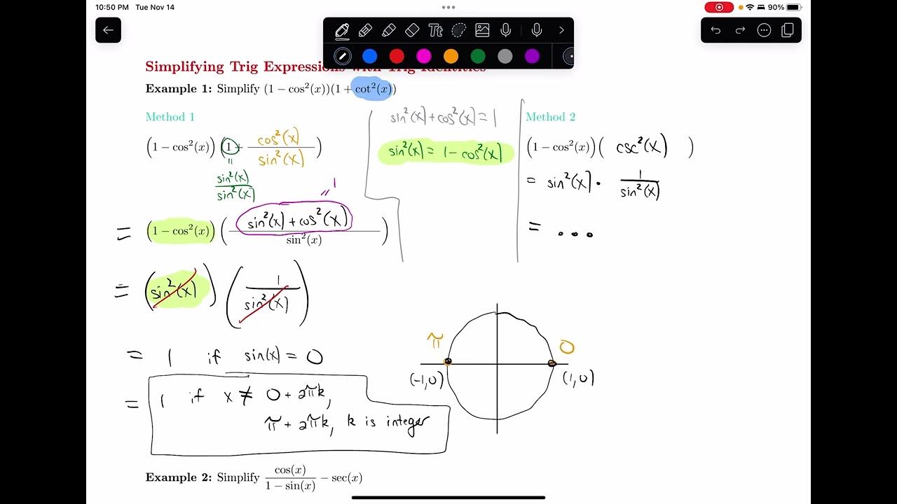 6.5 Trigonometric Identities || Simplifying Expressions Using Trig Identities || Precalculus ...