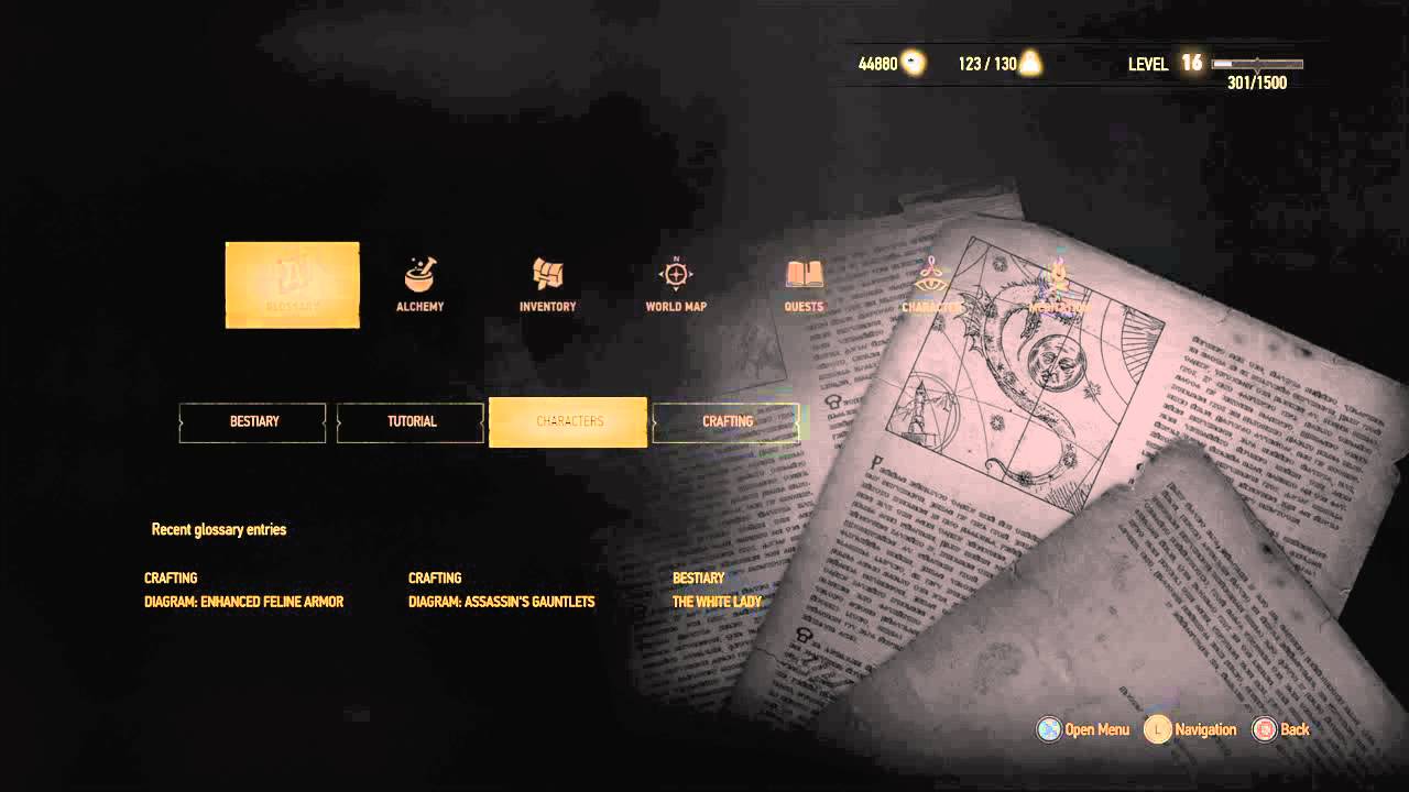 The Witcher 3 Enhanced Feline Armor Diagram Location - YouTube