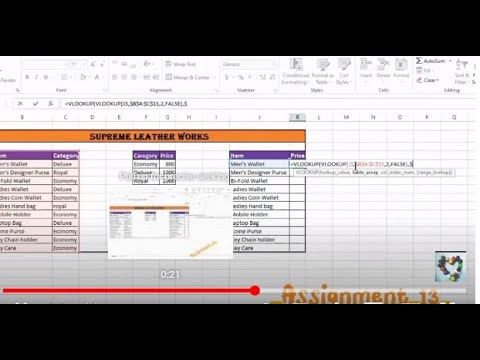 Advance Excel Assignment 13|| VLookup Function #excel #advanceexcel # ...