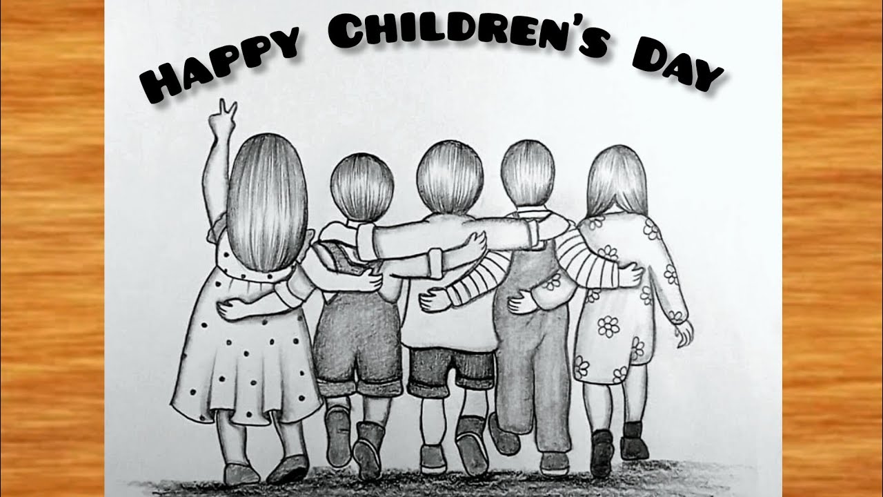 Children's Day Drawing very Easy || Children's Drawing ||How to draw children's day poster very ...