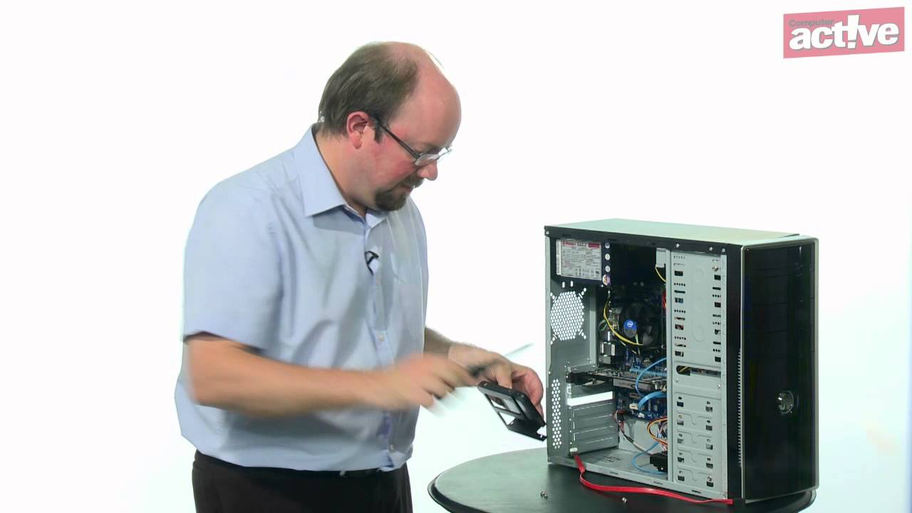 How to fit a solid state disk drive in a desktop - YouTube