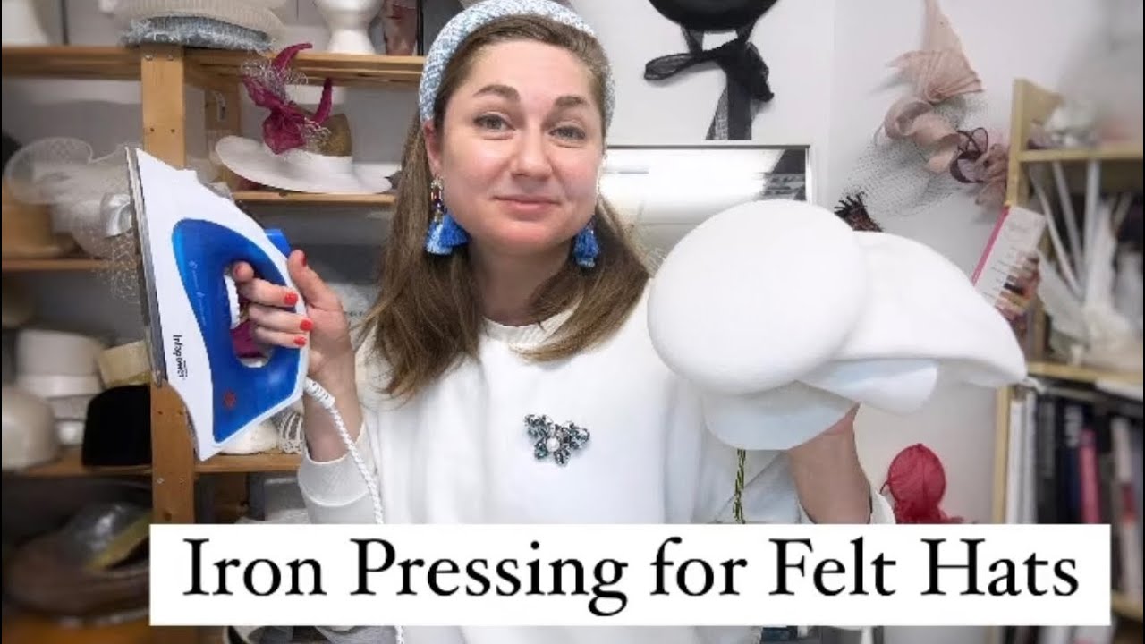 Iron pressing technique before removing felt hats off the block, Elena ...