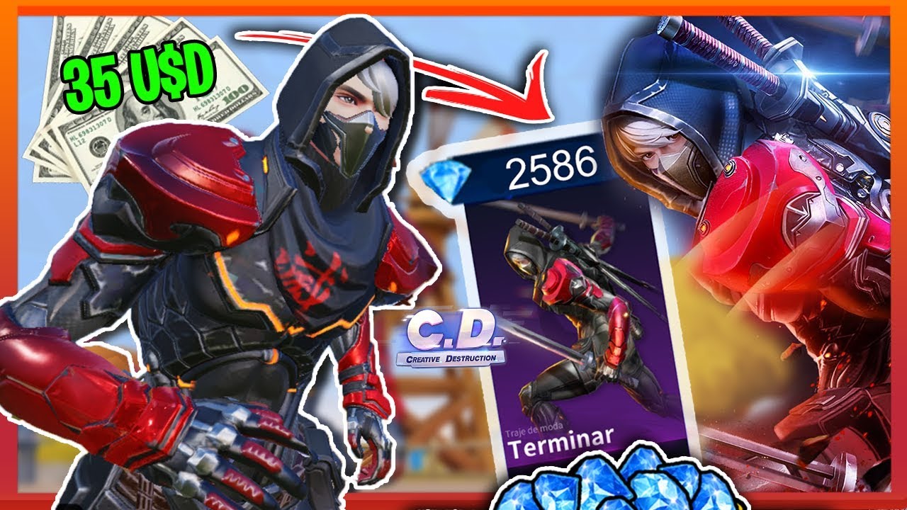 💎¿CONSIGO la NUEVA Skin "NINJA"?💎🤑*Gasto $35 DOLARES*🤑Creative ...