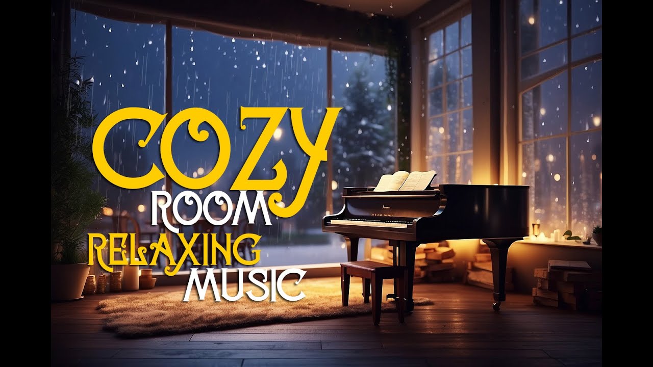Cozy relaxing music - A relaxing atmosphere in the bedroom. Soft rainy ...