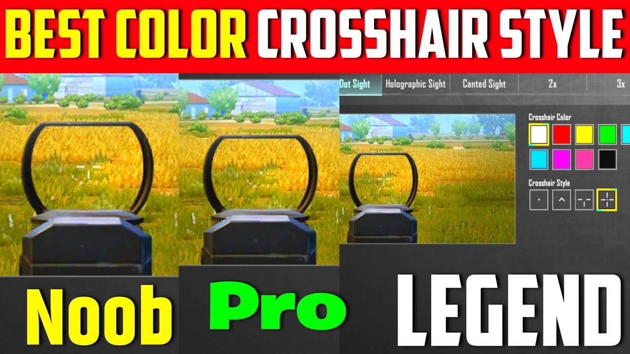 Best crosshair color for bgmi | bgmi crosshair styles full tutorial ...