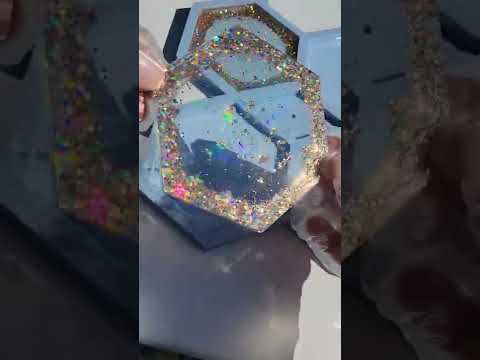 Holographic gold coaster DIY #shorts
