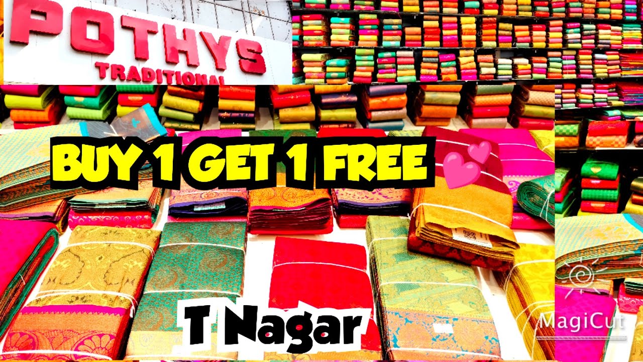 T.Nagar pothys💕 traditional festival offer sarees ️combo offer ...