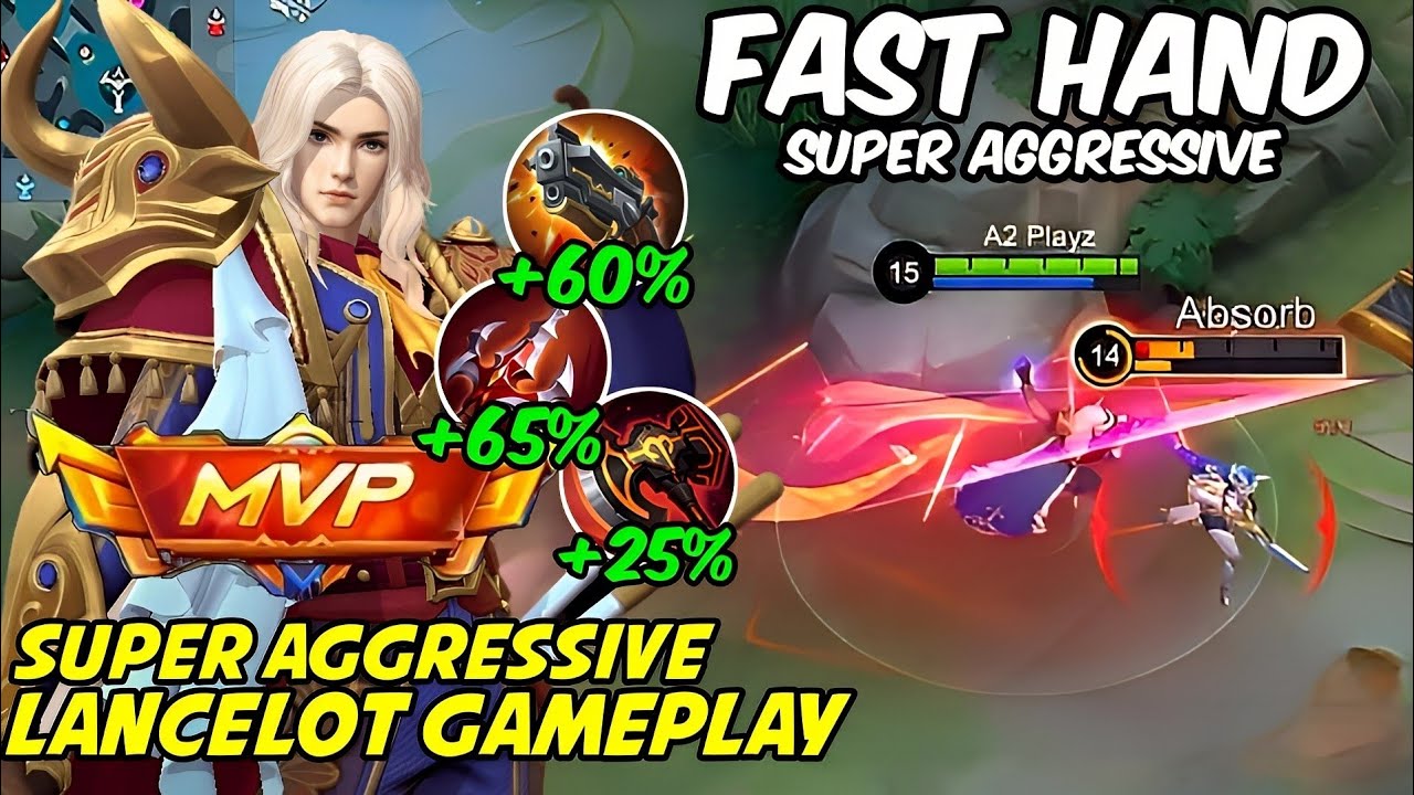 SUPER FAST HAND LANCELOT AGGRESSIVE GAMEPLAY 2024⚡️| LANCELOT BEST ...