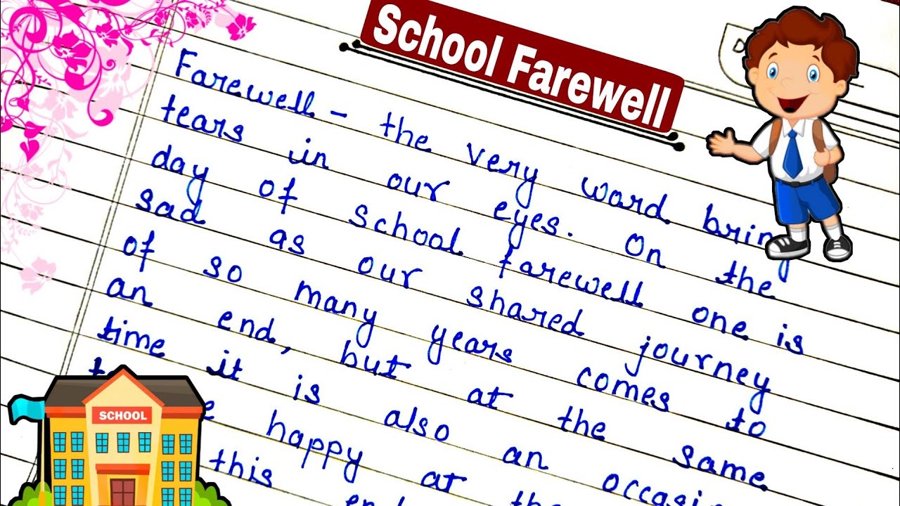 Essay On School Farewell In English || School Farewell || Writing - YouTube