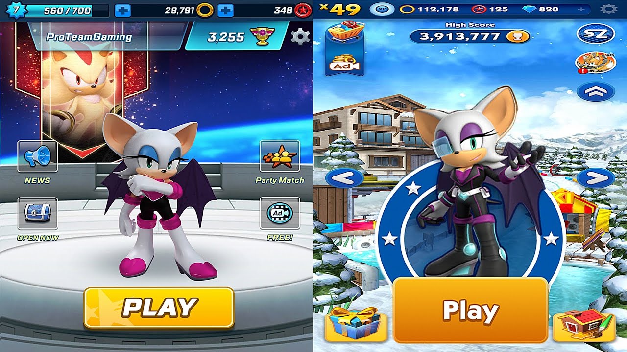 Sonic Rouge vs Elite Agent Rouge - Sonic Forces vs Sonic Dash | New ...