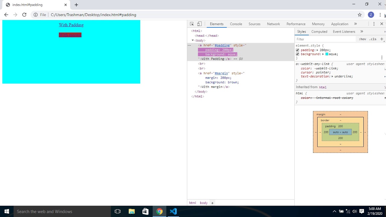 The difference between padding and margin - YouTube