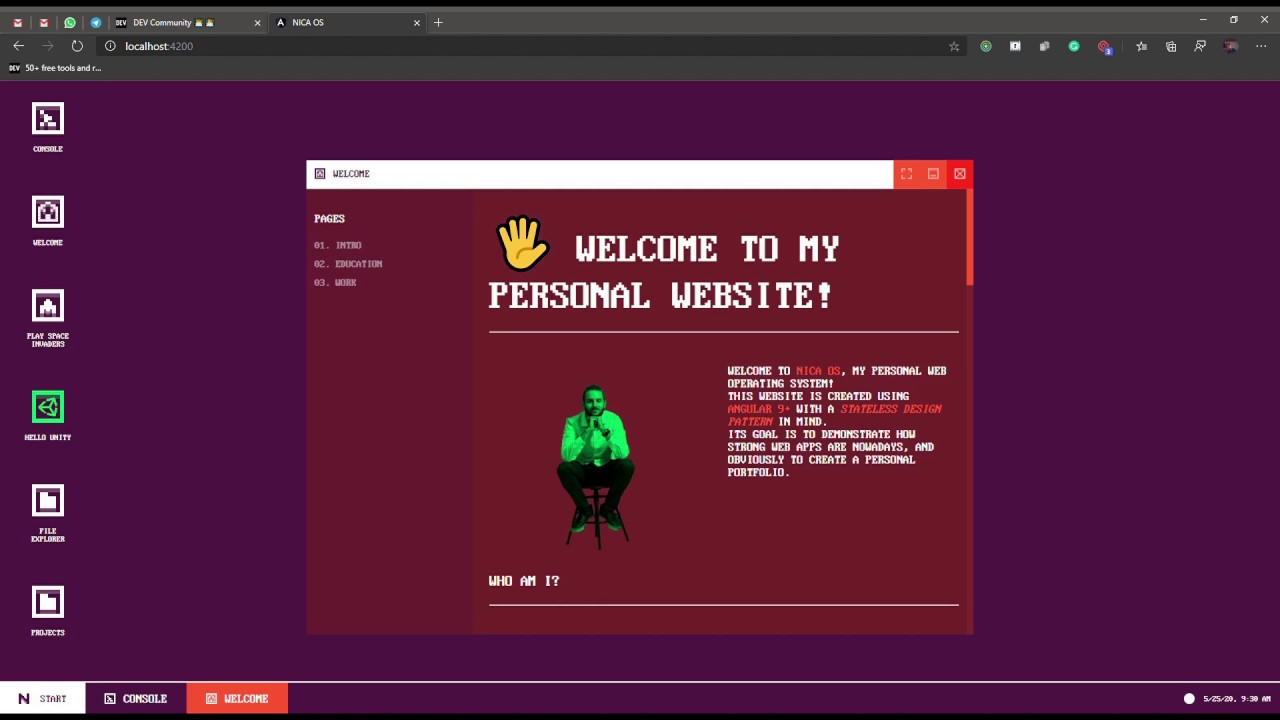 I'm creating a personal website for 2021, an entire operating system on ...