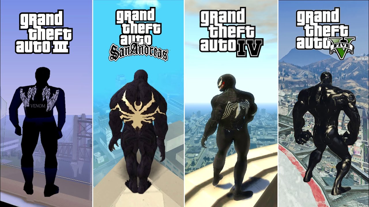 Venom Jumping From Highest Point in All GTA Games (2001 - 2024) - YouTube
