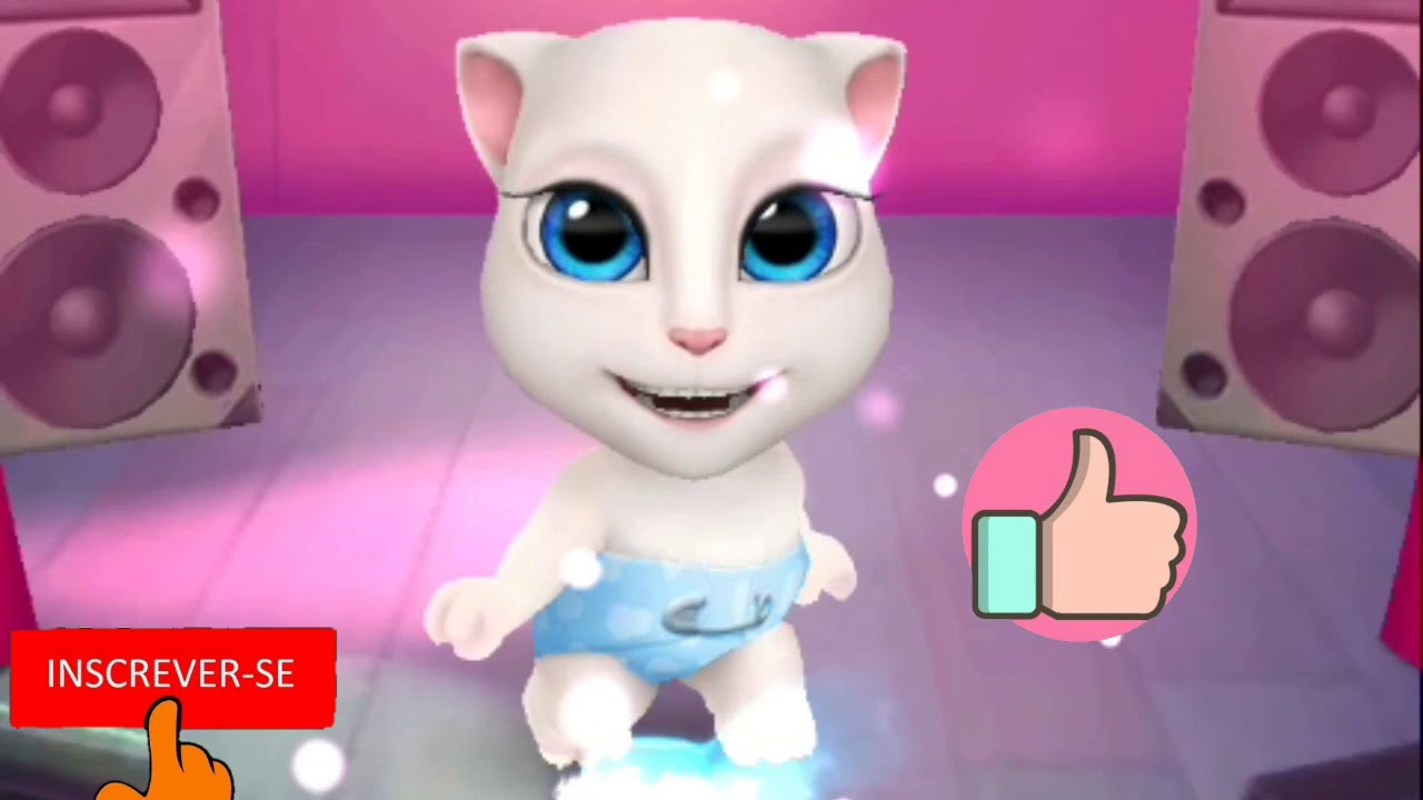 Jogo da gatinha Ângela Bebê / Talking Ângela _ Divirta-se com a gatinha ...