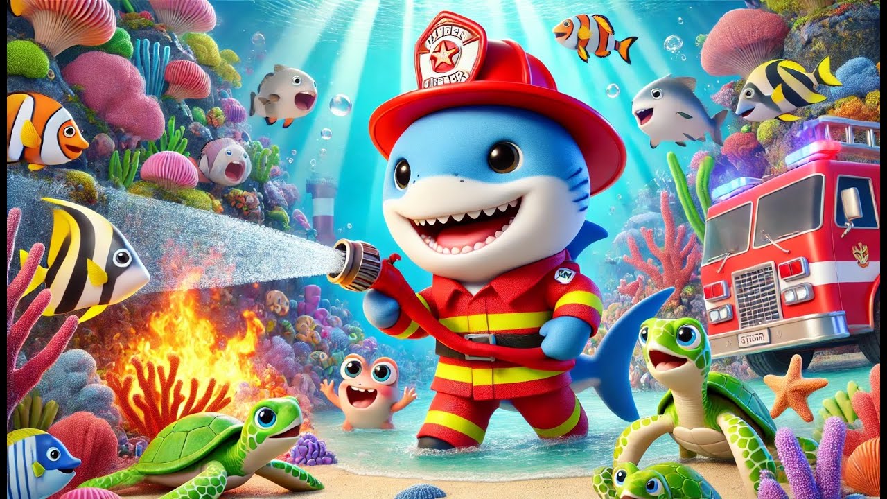 Firefighter Baby Shark to the Rescue! 💦🔥 | Fun Song For Kids - YouTube