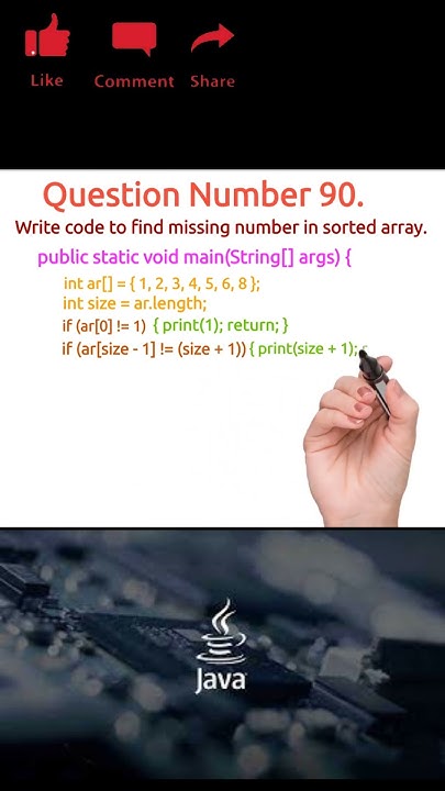 90. Write Code to find missing number in sorted array? #interviewquestions # ...