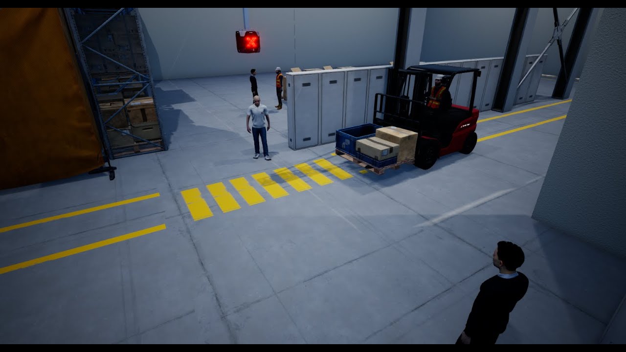 Pedestrian safety in the factory - YouTube