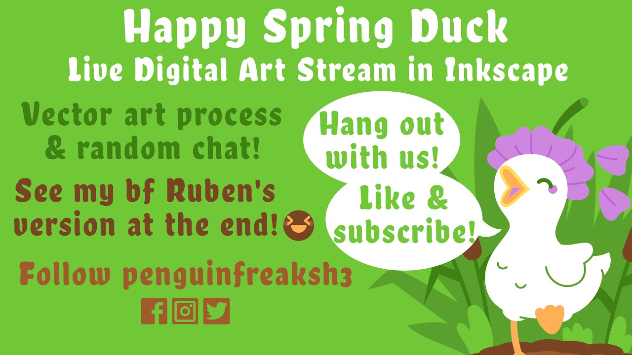 Happy Spring Duck - Live Digital Art Stream in Inkscape - YouTube