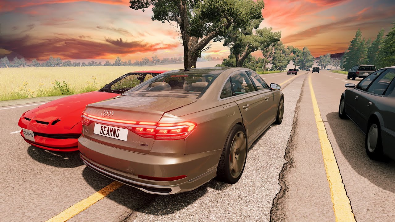 BeamNG Drive vs Real Life High Speed Car Crashes In 4K #02 - YouTube