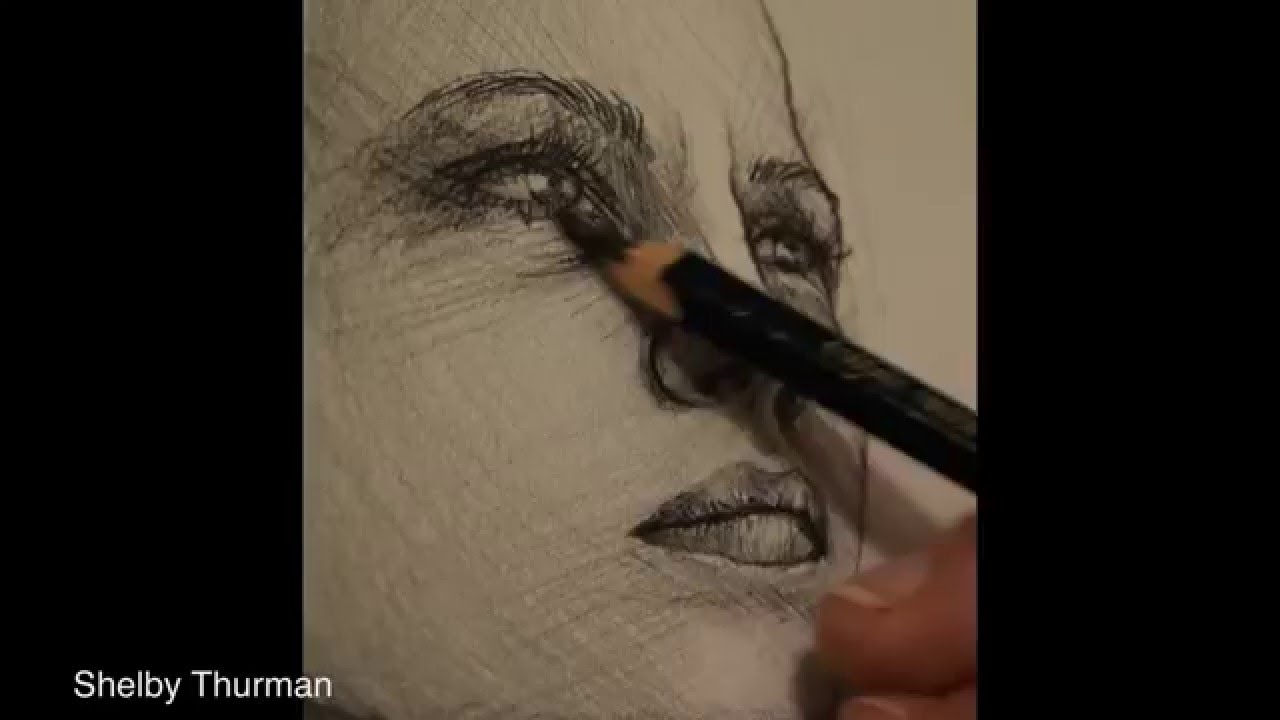 Quick Portrait : Graphite Cross Hatching - YouTube