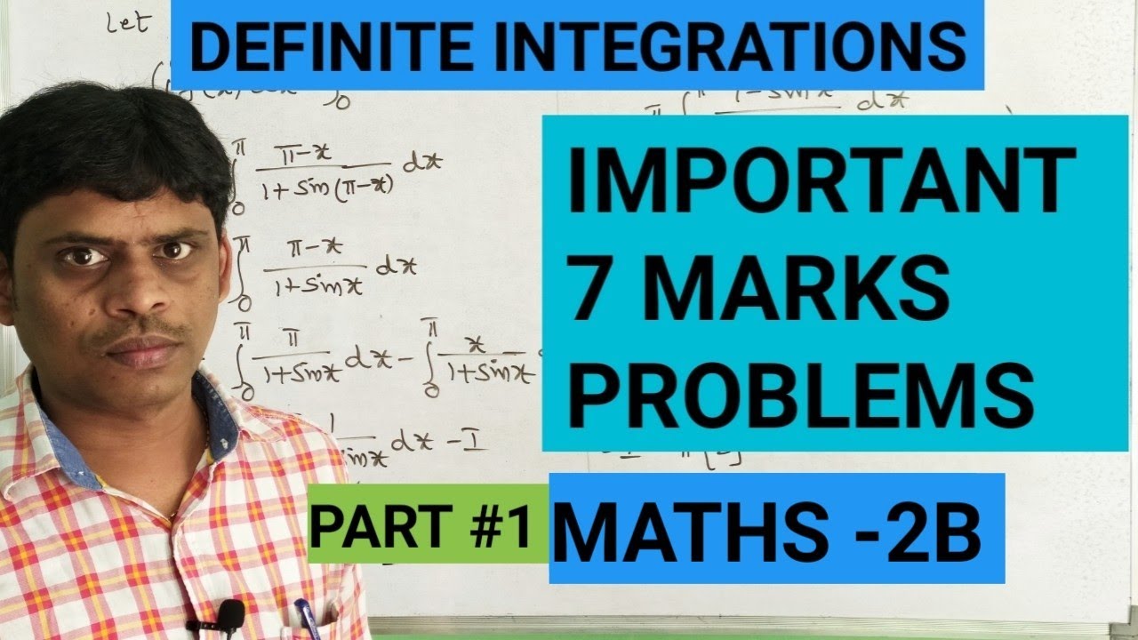 DEFINITE INTEGRATIONS /INTER SECOND YEAR MATHS -2B /IMPORTANT 7 MARKS PROBLEMS - YouTube