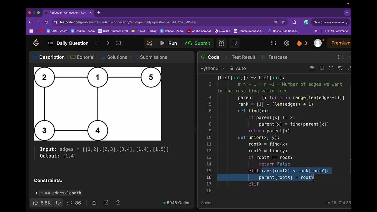 Redundant Connection - Leetcode 684 - YouTube